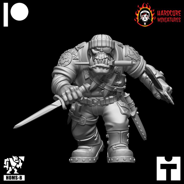 3D Printable Kommando Slasha Orc Boy by Hardcore Miniatures