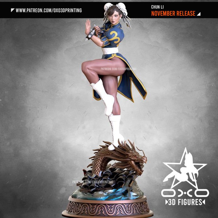 3D Printable Chunli by OXO3D Figures