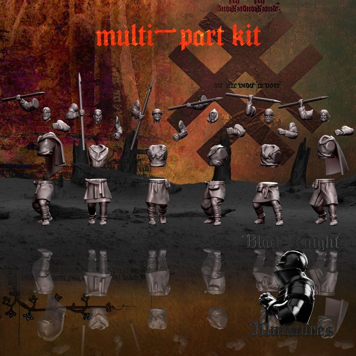 3D Printable 13th century - Baltic Levy multi-part kit by Black Knight ...