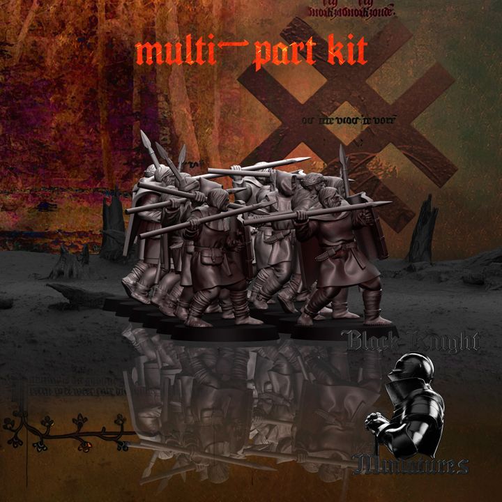 3D Printable 13th century - Baltic Levy multi-part kit by Black Knight ...