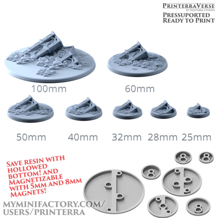 3D Printable 042 BASE Fallen Ruin Church by Printerra Studios