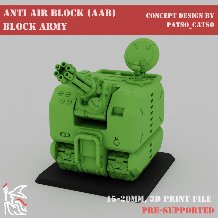 3D Printable [Block Army] Anti Air Block (AAB) by Filamentio