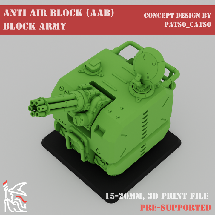 3D Printable [Block Army] Anti Air Block (AAB) by Filamentio