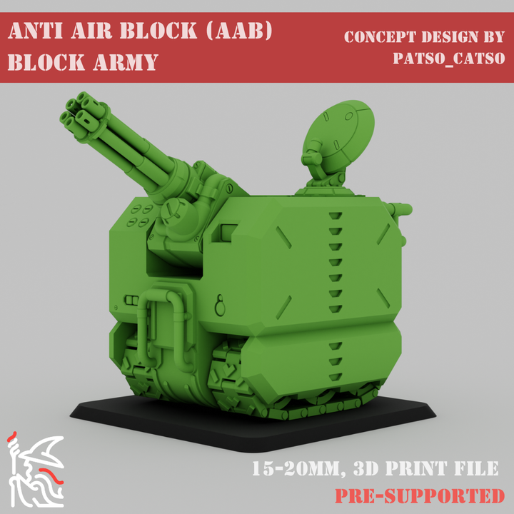 3D Printable [Block Army] Anti Air Block (AAB) by Filamentio