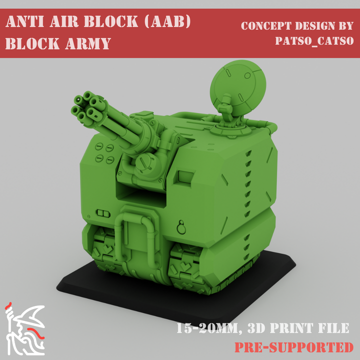 3D Printable [Block Army] Anti Air Block (AAB) by Filamentio