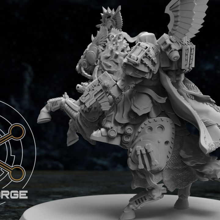 3D Printable Mounted Battle Priest by Atlan Forge
