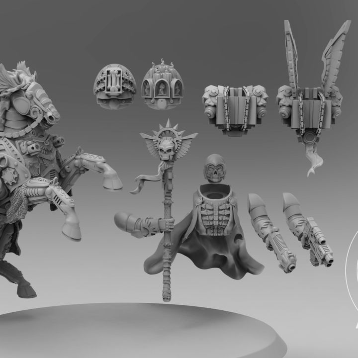 3D Printable Mounted Battle Priest by Atlan Forge