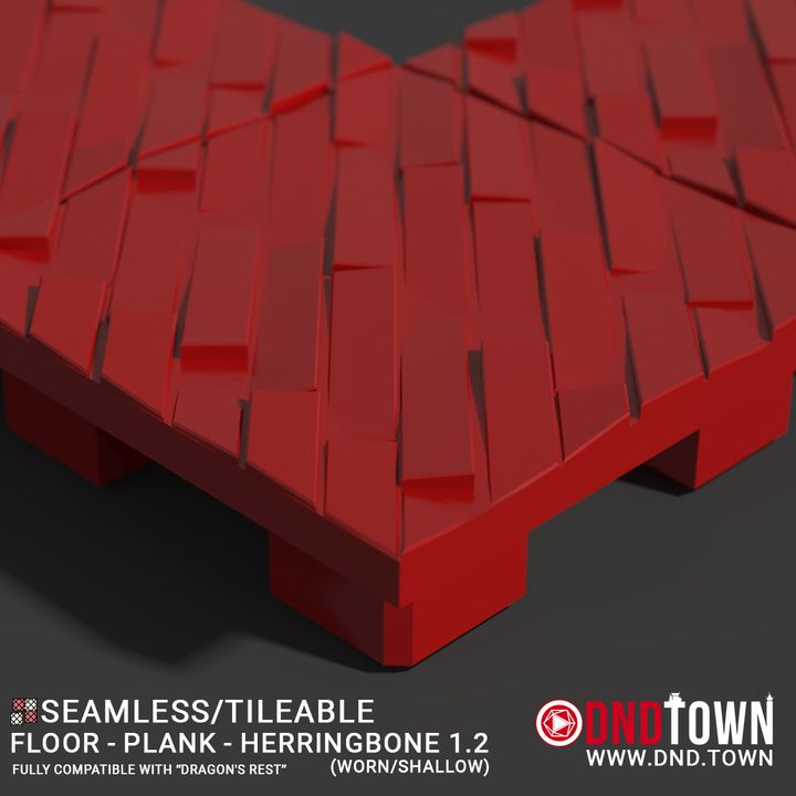 3D Printable Floor - Plank - Herringbone 01.2 (WORN/SHALLOW) - 3D ...