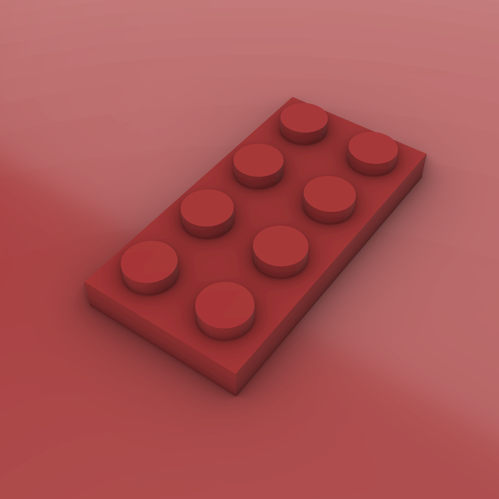 3D Printable LEGO Plate 2X4 by VLAD-MARIUS
