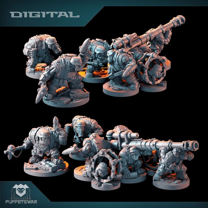 3D Printable Orc Panzer Jaegers Team by Puppetswar Miniatures