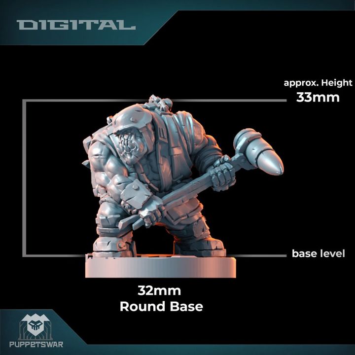 3D Printable Orc Panzer Jaegers Team by Puppetswar Miniatures