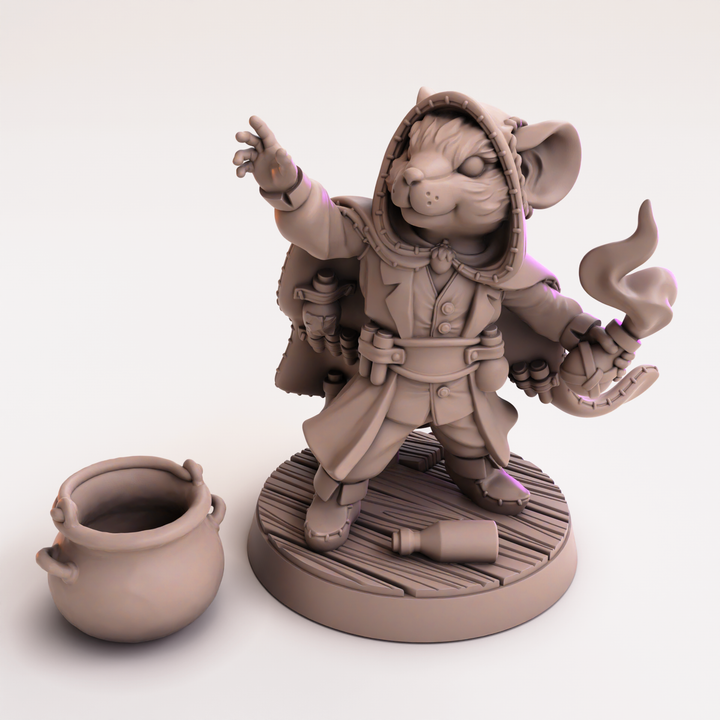 3D Printable Mouseling Alchemist | Tabletop RPG Mouse Folk Mini by The ...