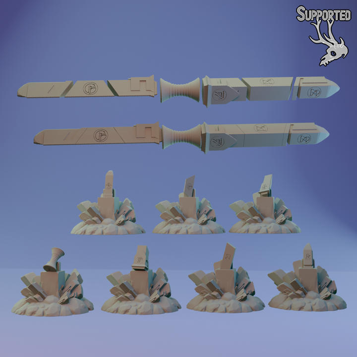 3D Printable Rod of Seven Parts by Zio