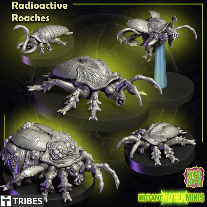 3D Printable RADIOACTIVE ROACHES – Post-apocalypse Insect Assortment by ...