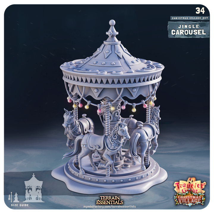 3D Printable Christmas Village Terrain - Jingle Carousel (Pre-Supported ...