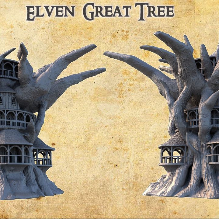 3D Printable Elven Great Tree - Tabletop Terrain - 28 MM by MiniatureLand