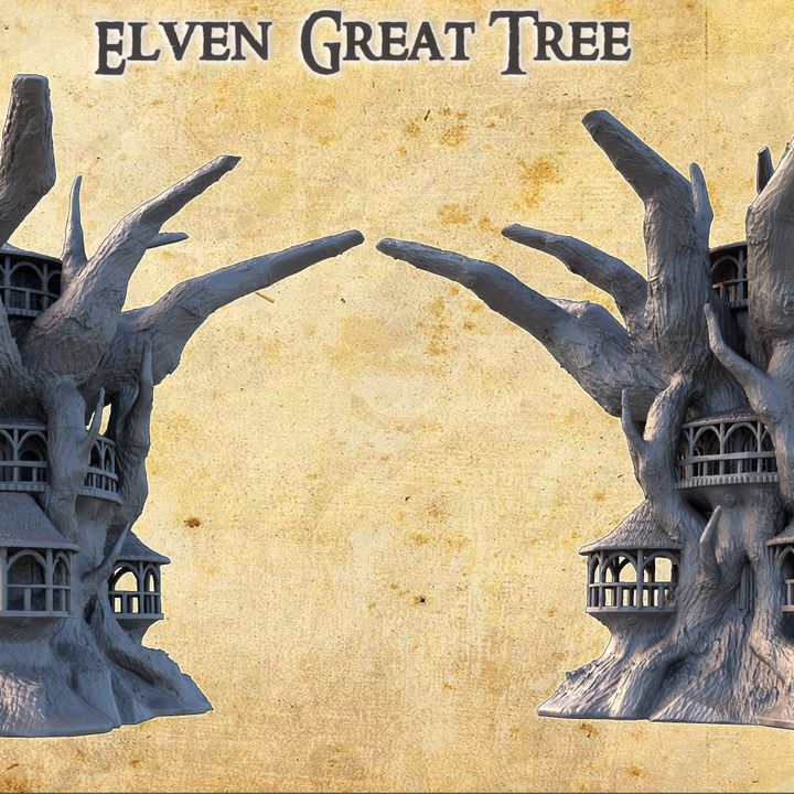 3D Printable Elven Great Tree - Tabletop Terrain - 28 MM by MiniatureLand