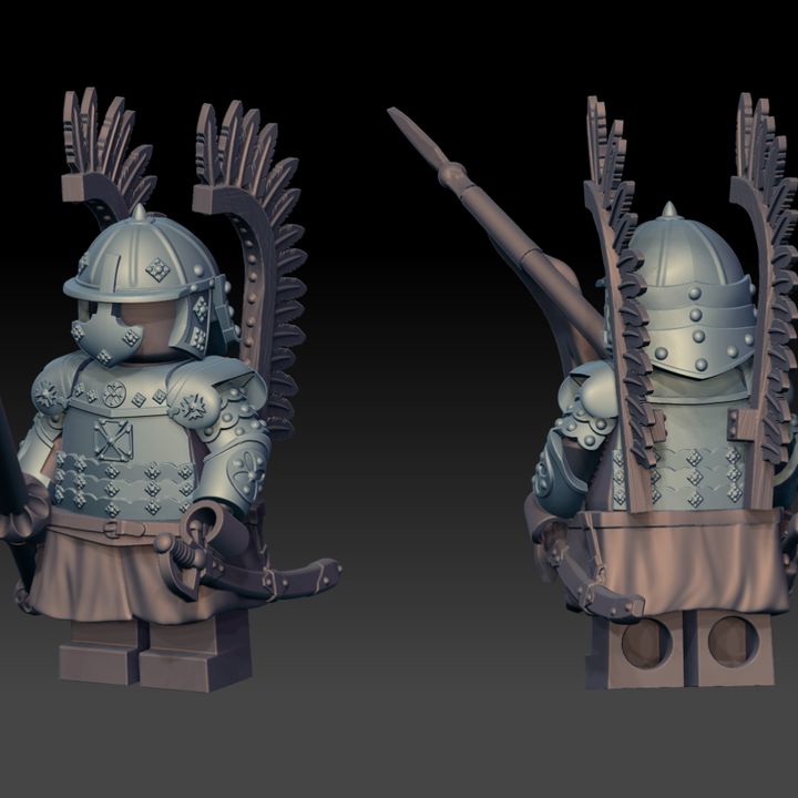 3D Printable Polish winged hussar custom set for minifigures by Gabriel ...