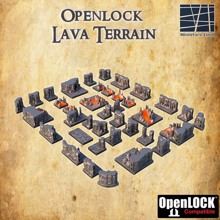3D Printable Openlock Lava Terrain - Tabletop Terrain - 28 MM by ...