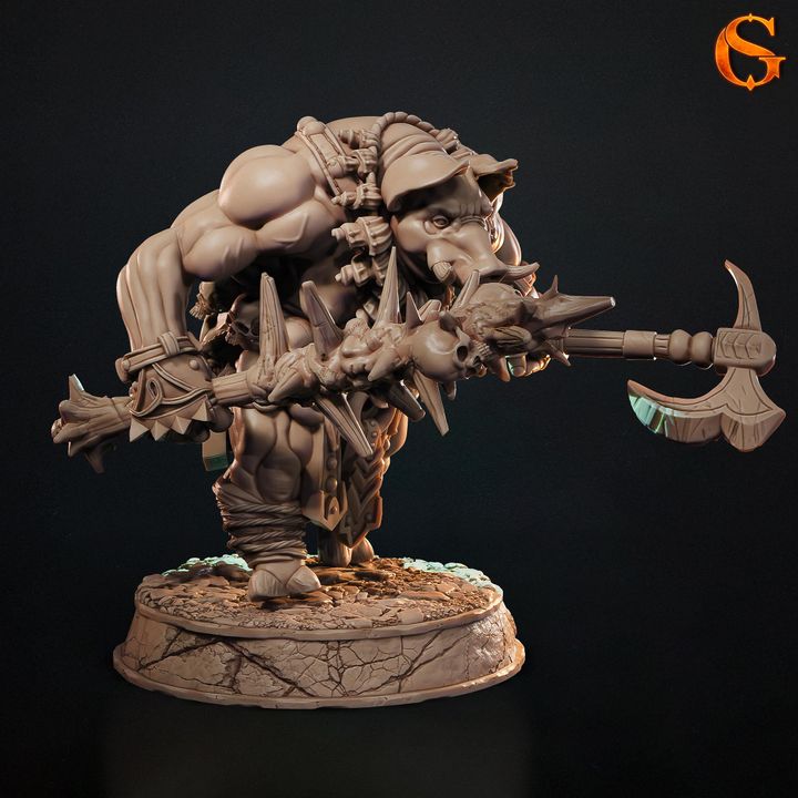 3D Printable Bloodtusk, Orc Wereboar Barbarian | Pre-Supported by ...