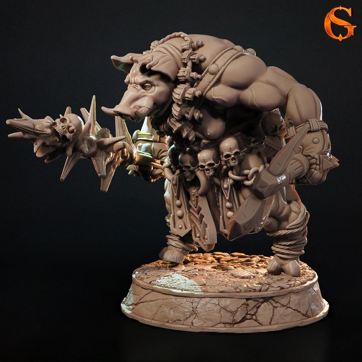 3D Printable Bloodtusk, Orc Wereboar Barbarian | Pre-Supported by ...