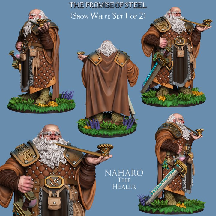 3D Printable Naharo The Healer - Dwarf by Ronin Arts Workshop