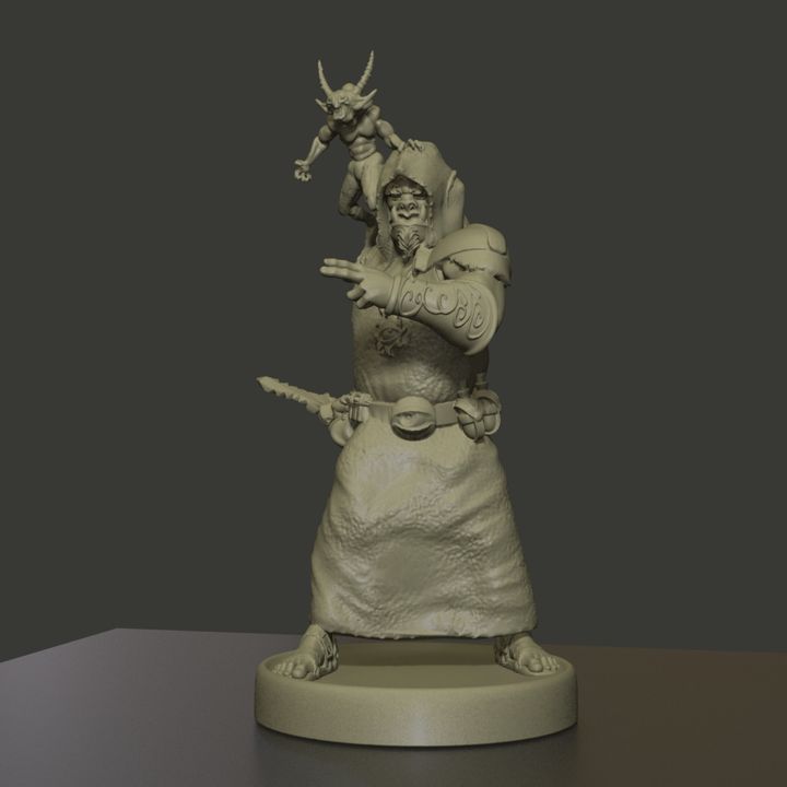 3D Printable Borren, Orc Warlock with Quasit familiar by Harry's 3d ...