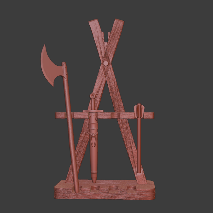 3D Printable Medieval Weapons Stand - Axe, Sword and Mace by Northern ...