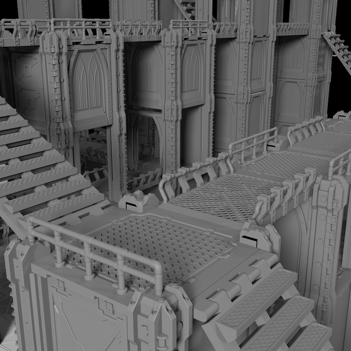 3D Printable Necromunda Industrial Terrain Modular Set by SynrgStudio