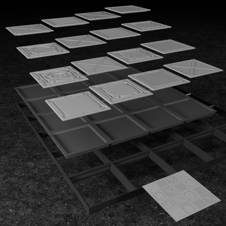 3D Printable Necromunda Industrial Terrain Modular Set by SynrgStudio