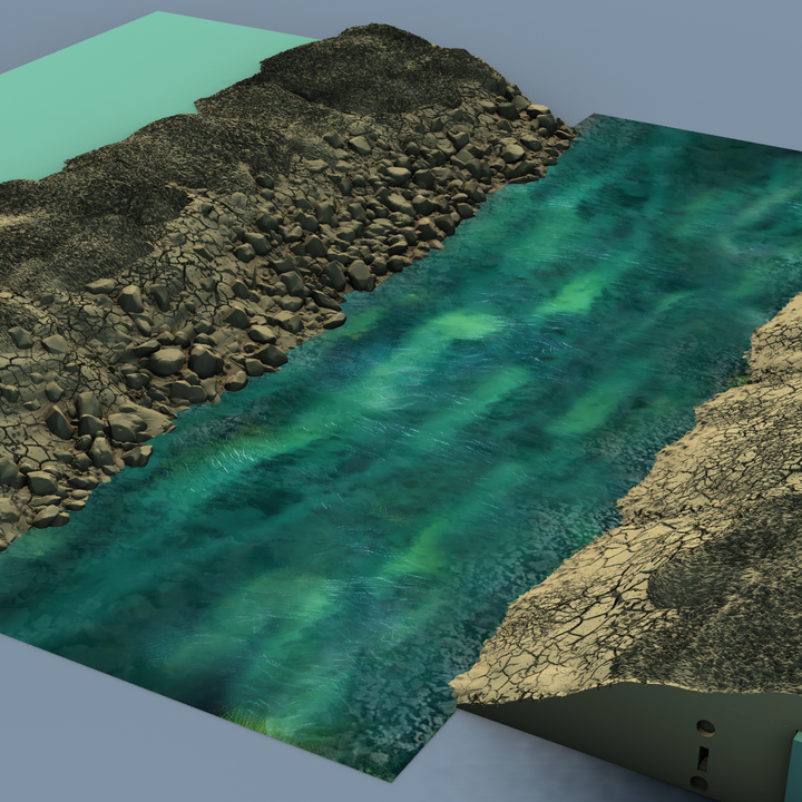 3D Printable Real Rivers and Moat: Core Set One + 4 water Battlemat ...