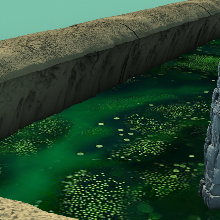 3D Printable Real Rivers and Moat: Core Set One + 4 water Battlemat ...