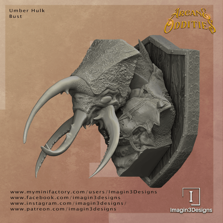 3D Printable Umber Hulk Bust by Imagin3Designs