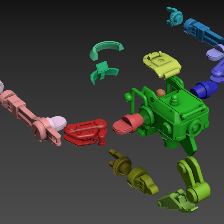 3D Printable Repair Crew 10mm Plus 32mm Detailed Repair Pod by Extra Guy