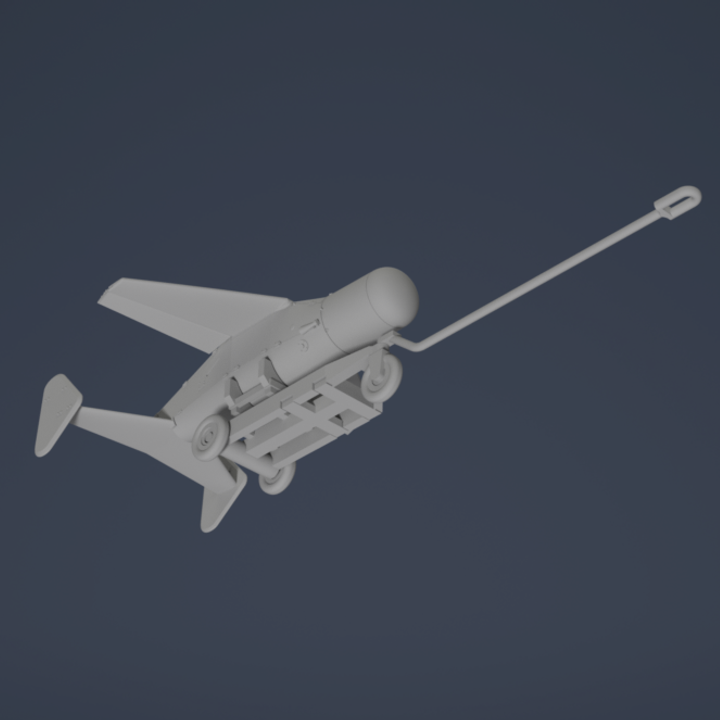 3D Printable ASM-N-2 Bat Radar Guided Glide Bomb 1/72 by Zsombor Berces