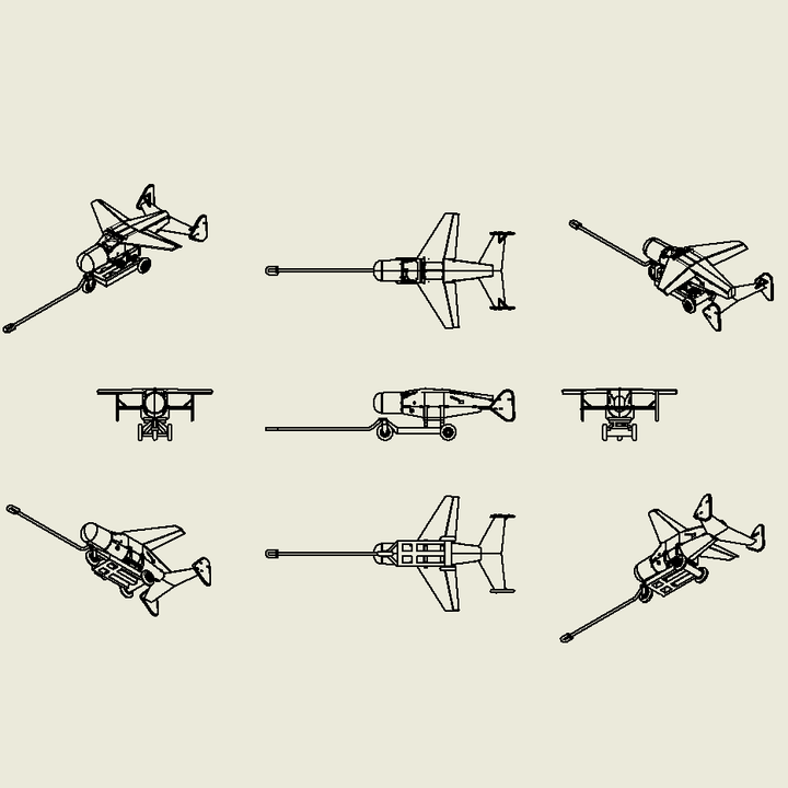 3D Printable ASM-N-2 Bat Radar Guided Glide Bomb 1/72 by Zsombor Berces