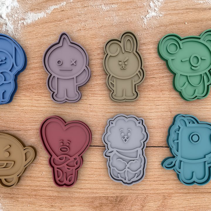 3D Printable 8 Cookie cutter pack from BTS by Mac Cookies