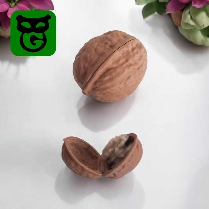 3D Printable Walnut (with Hinge and Seed) by Boby Green Creations