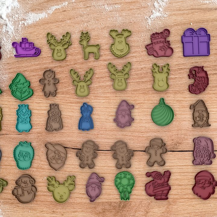 3D Printable 40 cookie cutter pack from christmas by Mac Cookies