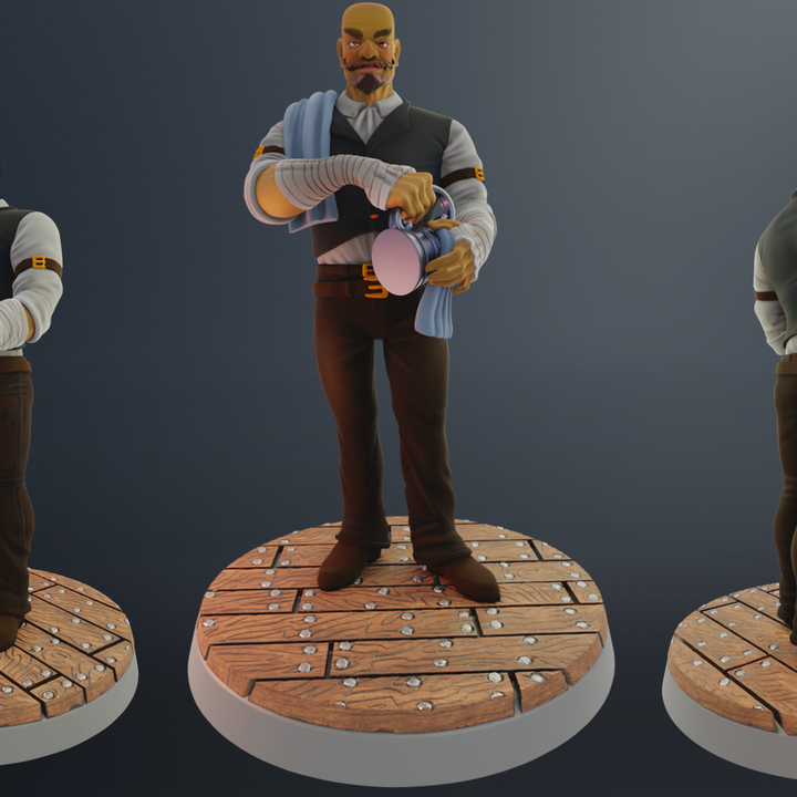 3D Printable Barkeep from Fantasy Barmaids! (Part 1) Miniature STLs by ...