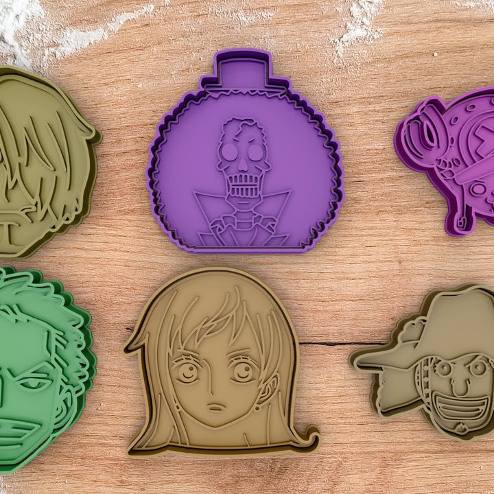 3D Printable 12 cookie cutter pack from One Piece by Mac Cookies