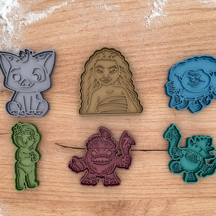 3D Printable 10 cookie cutter pack from Moana by Mac Cookies