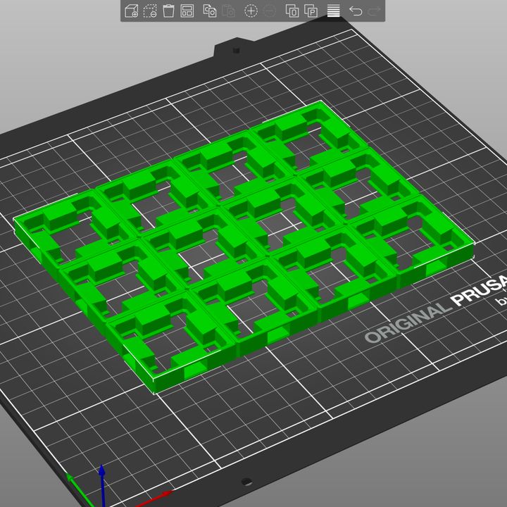 3D Printable Base Grid - Center 3x4 (12 Block/s) - (Low Profile - 38mm ...