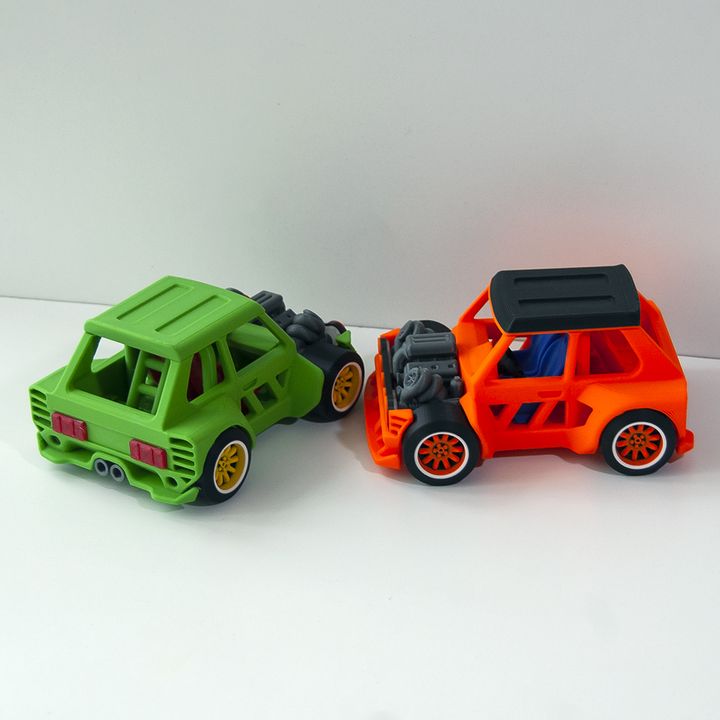 3D Printable GOLF MK1 Twin Turbo in Cartoon Style by Petr