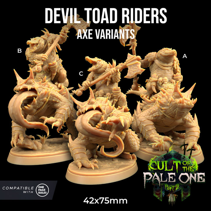 3D Printable Devil Toad Riders | PRESUPPORTED | Cult of The Pale One Pt ...