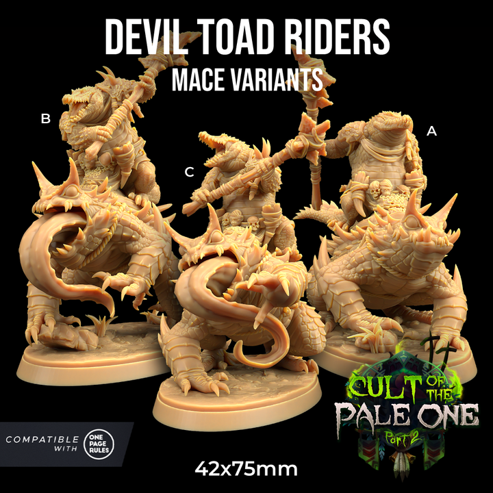 3D Printable Devil Toad Riders | PRESUPPORTED | Cult of The Pale One Pt ...