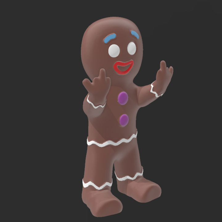 3D Printable rude gingerbread man by Aaron Shoaf