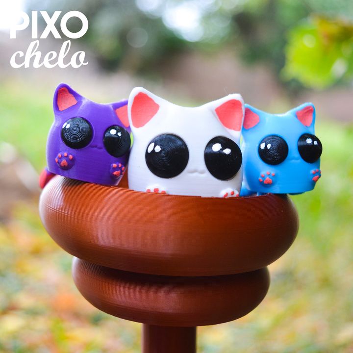 3D Printable Mini Cat Flexi Super Sweet by Pixochelo