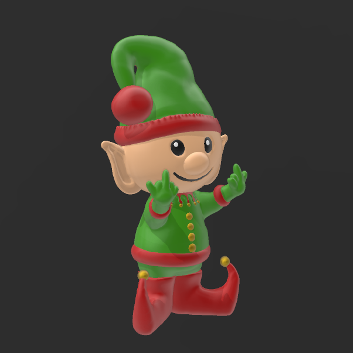3D Printable Rude middle finger elf by Aaron Shoaf