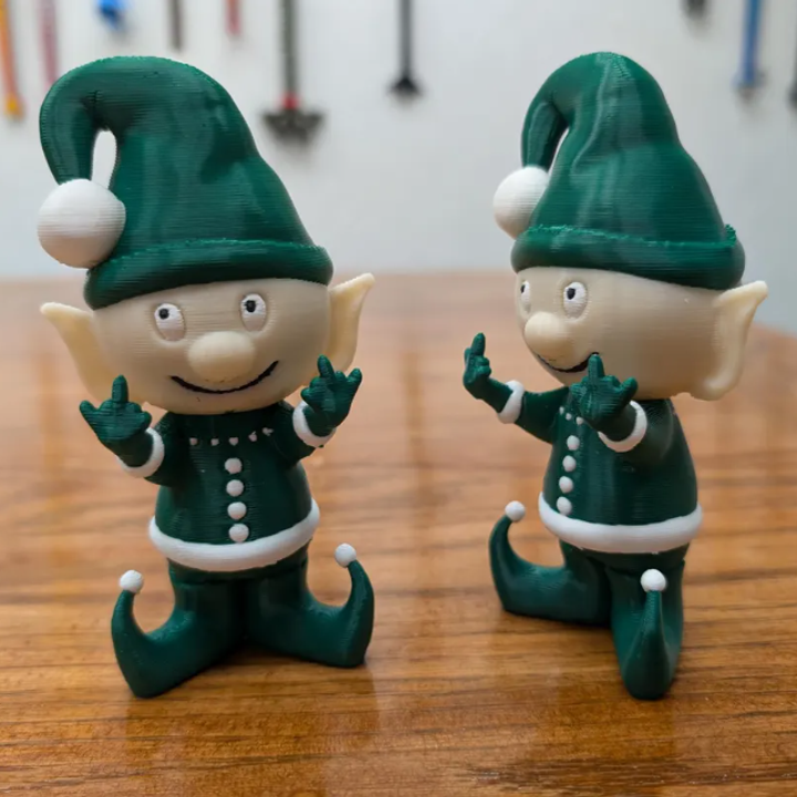 3D Printable Rude middle finger elf by Aaron Shoaf